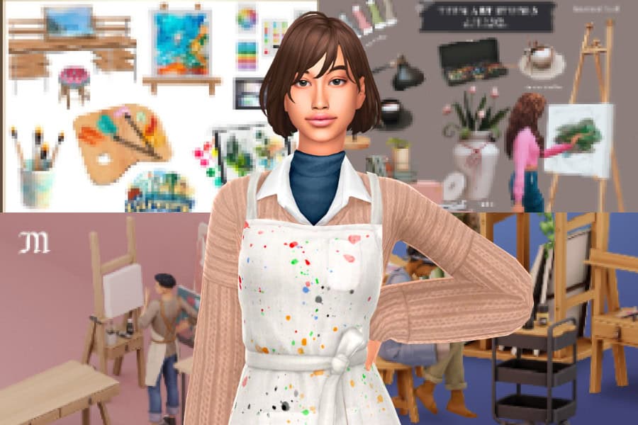 Best Sims 4 Art Studio CC For Artists and Painters